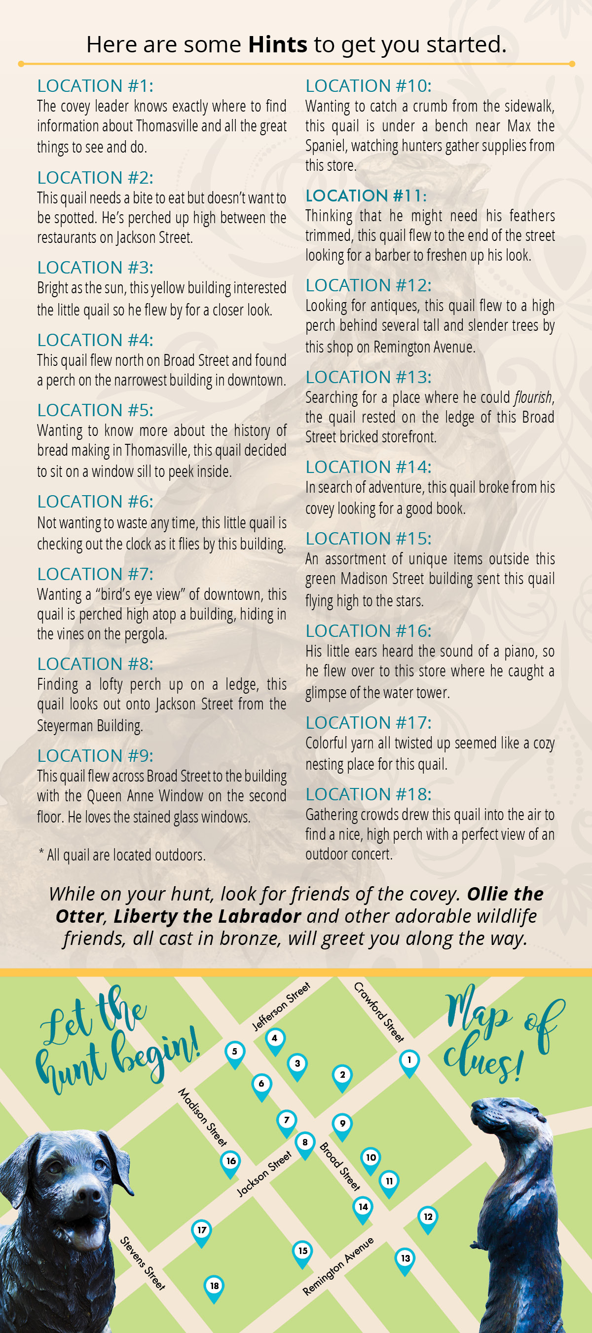 Hunt the Lost Quail | Downtown Thomasville, Georgia